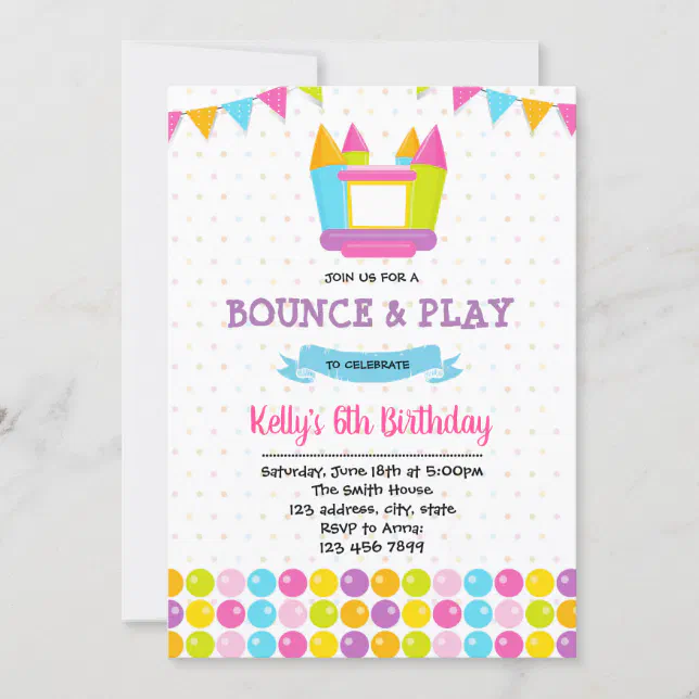 Bounce house birthday invitation | Zazzle