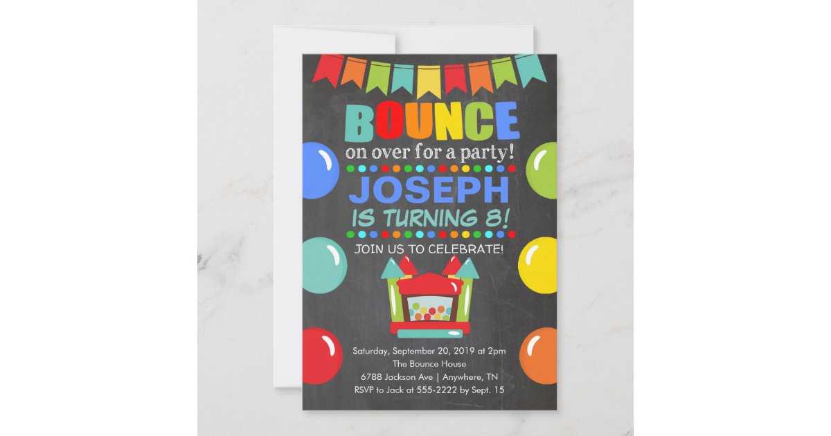 Bounce House Birthday Invitation | Zazzle