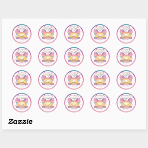 Bounce House Birthday Party Classic Round Sticker | Zazzle