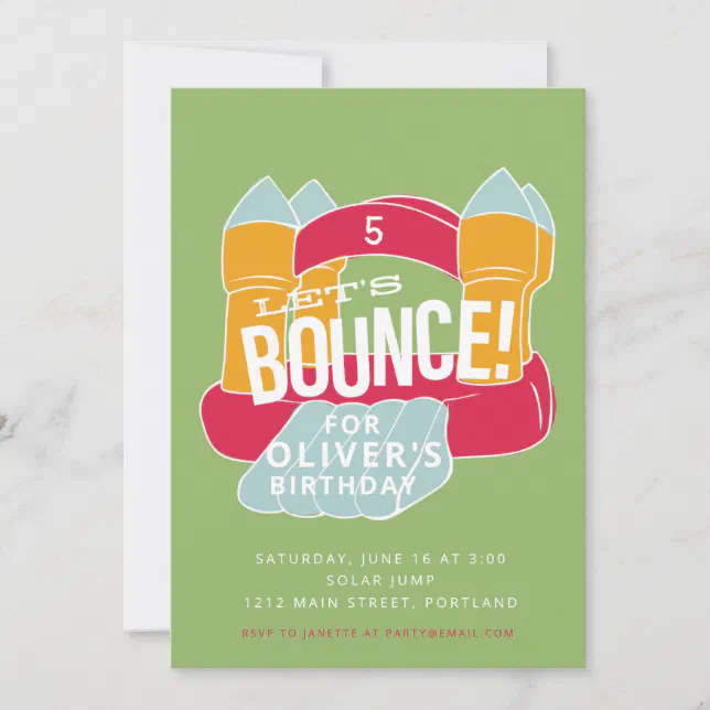 Bounce House birthday party design Invitation | Zazzle