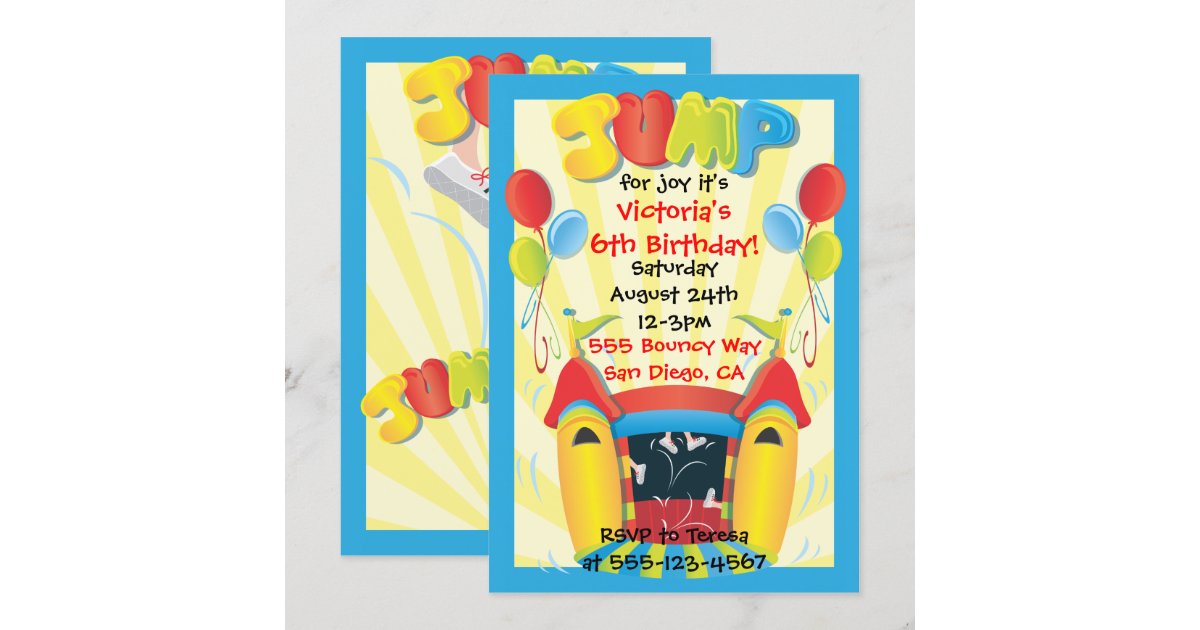 Bounce House BIrthday Party Invitation | Zazzle