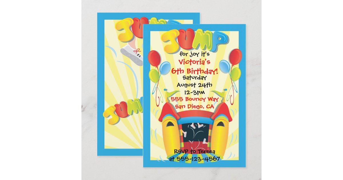 Bounce House BIrthday Party Invitation | Zazzle