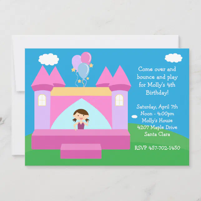 Bounce House Birthday Party Invitation | Zazzle