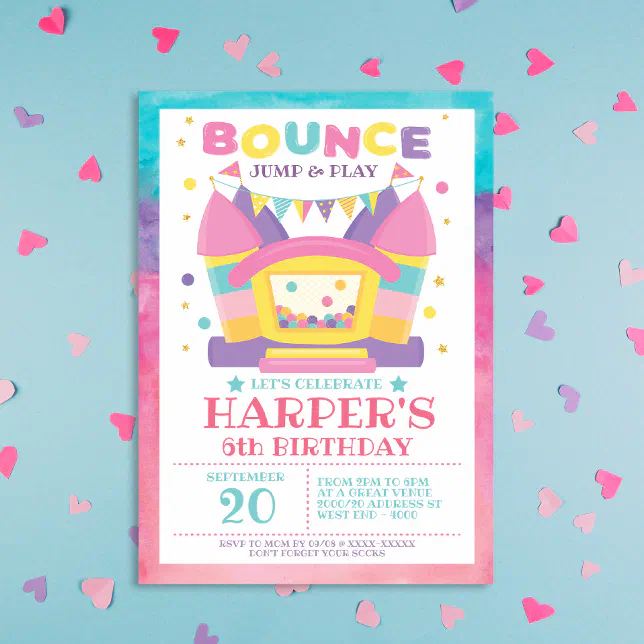 Bounce House Birthday Party Invitation | Zazzle