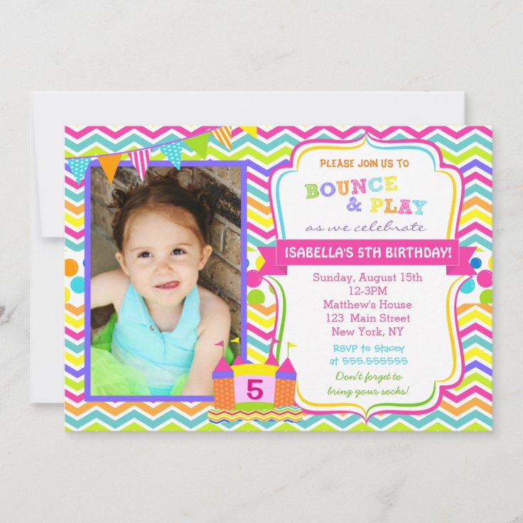 Bounce House Birthday Party Invitations | Zazzle