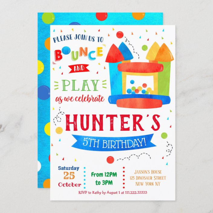 Bounce House Birthday Party Invitations | Zazzle.com