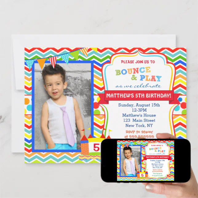 Bounce House Birthday Party Invitations | Zazzle