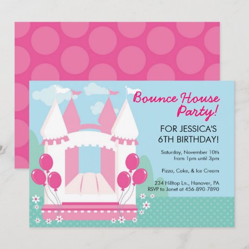 Bounce House Birthday Party Invitations | Zazzle