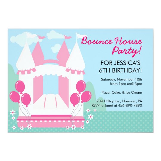 Bounce House Birthday Party Invitations | Zazzle.com