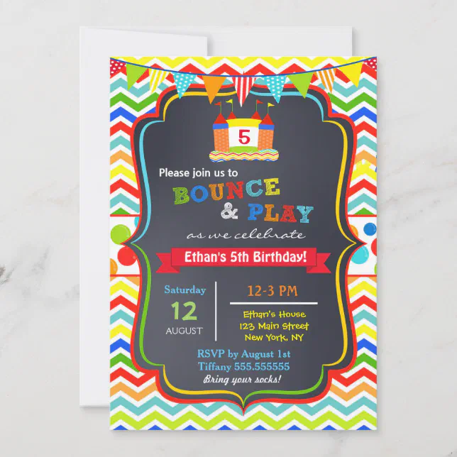 Bounce House Birthday Party Invitations | Zazzle