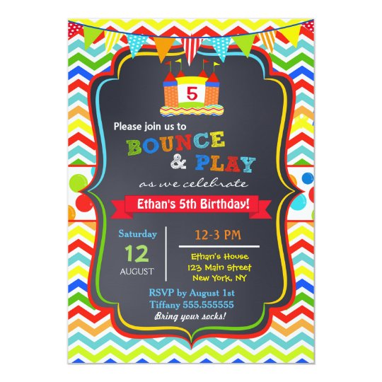 Bounce House Birthday Party Invitations | Zazzle.com