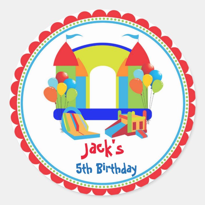 Bounce House Birthday Stickers | Zazzle.com