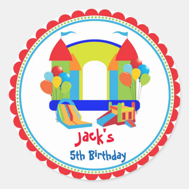 Bounce House Birthday Stickers | Zazzle