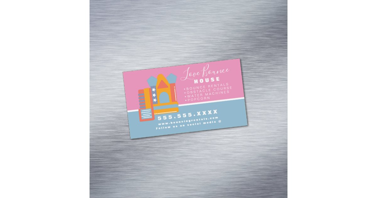 Bounce House Bouncy Jump Business Card Magnet | Zazzle
