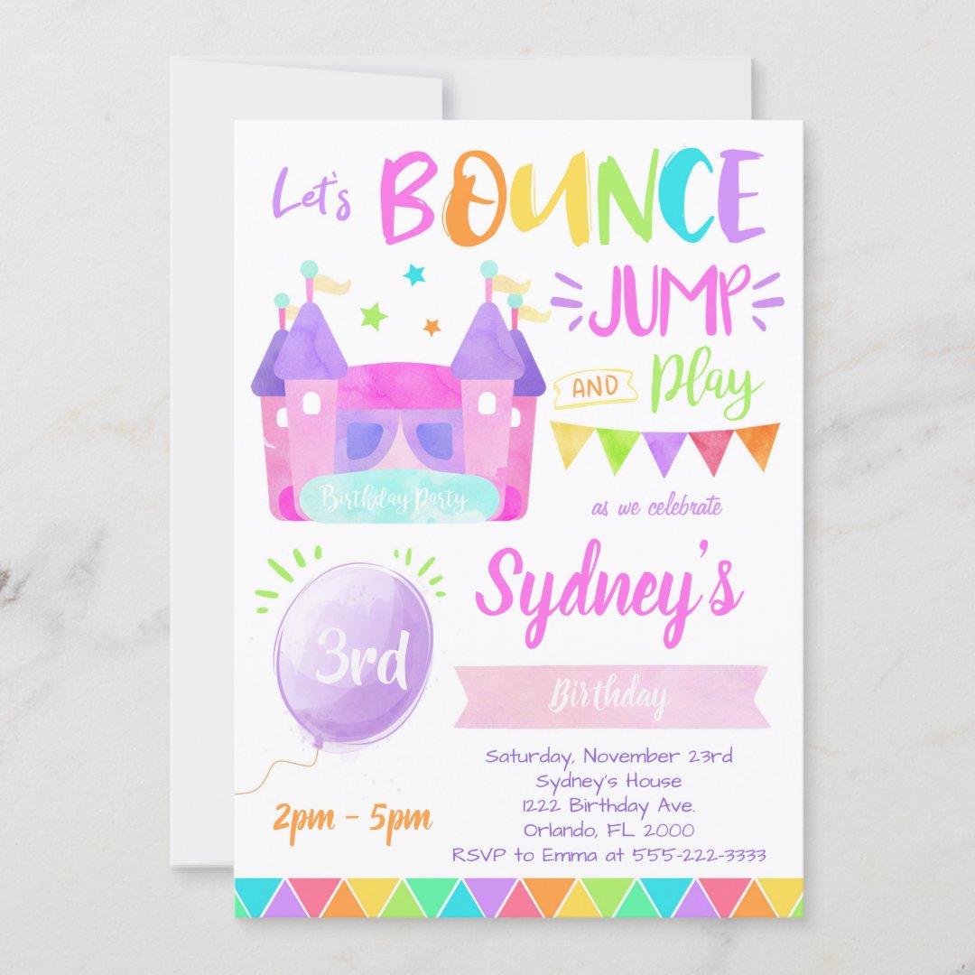 Bounce House Invitation, Bouncing Invitations | Zazzle