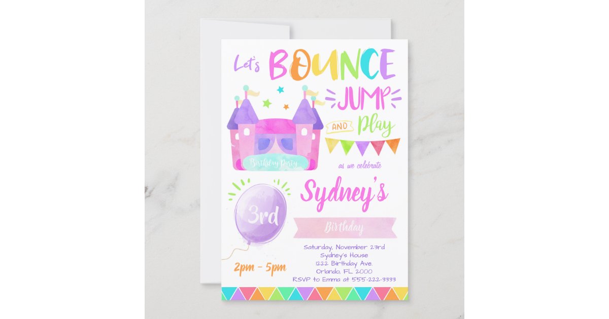 Bounce House Invitation, Bouncing Invitations | Zazzle