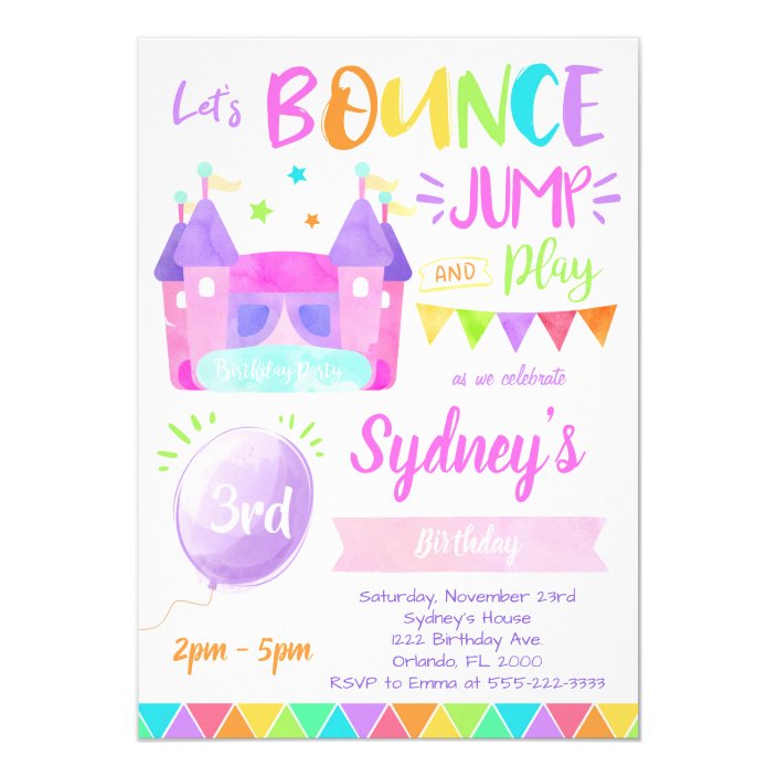 Bounce House Invitation, Bouncing Invitations | Zazzle.com