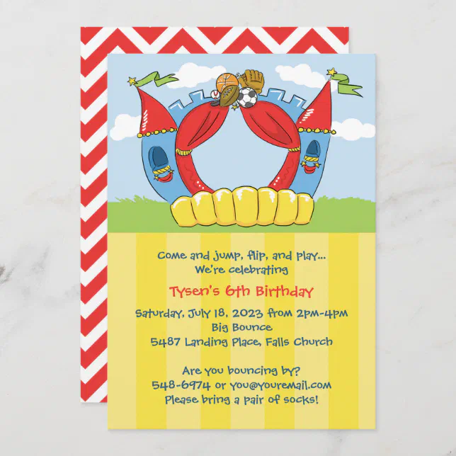 Bounce House Invitations : Sports Birthday Party | Zazzle