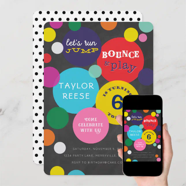 Bounce House Jump Birthday Invitation | Zazzle