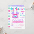 Bounce House Jump Birthday Invitations for girl | Zazzle