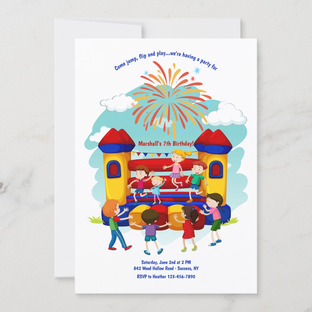 Bounce House Party Invitation | Zazzle