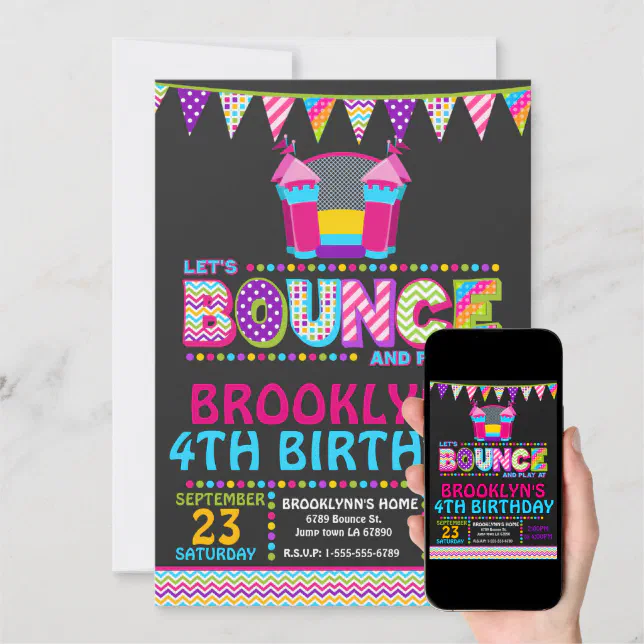 Bounce House Party Invitation Personalized Invite | Zazzle