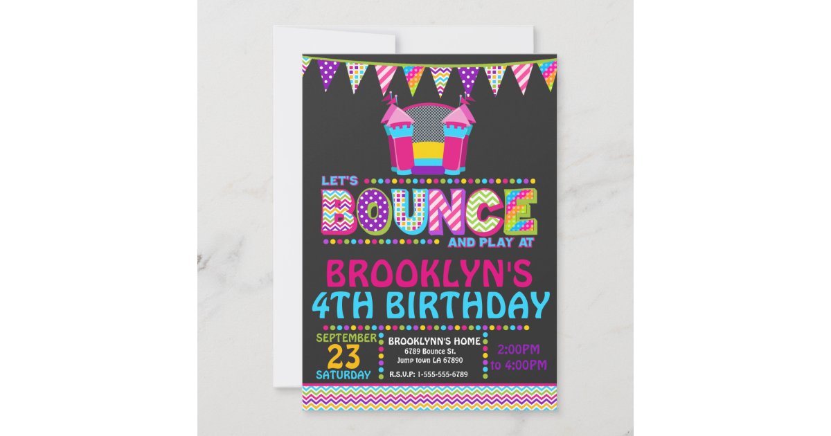 Bounce House Party Invitation Personalized Invite | Zazzle