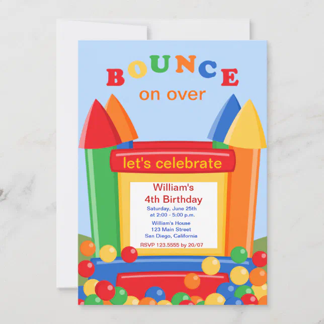 Bounce House Party Invitations | Zazzle