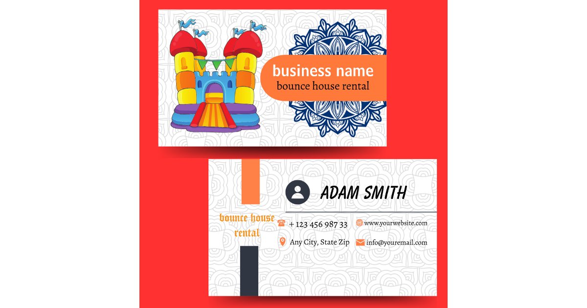 bounce house rental business cards | Zazzle