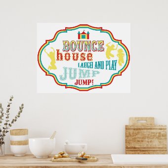 Bounce House Sign Carnival Circus Birthday | Zazzle