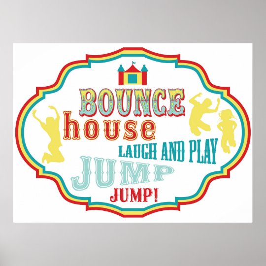 Bounce House Sign Carnival Circus Birthday | Zazzle.com
