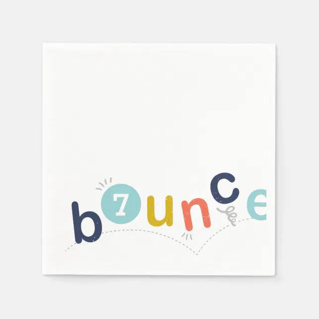Bounce Kids birthday party Paper Napkins | Zazzle