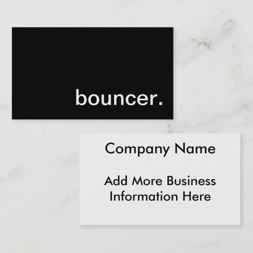 Bouncer Business Card | Zazzle