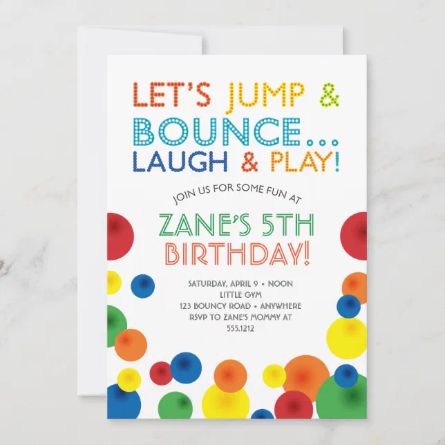 Bouncy Ball Birthday Invitation | Zazzle