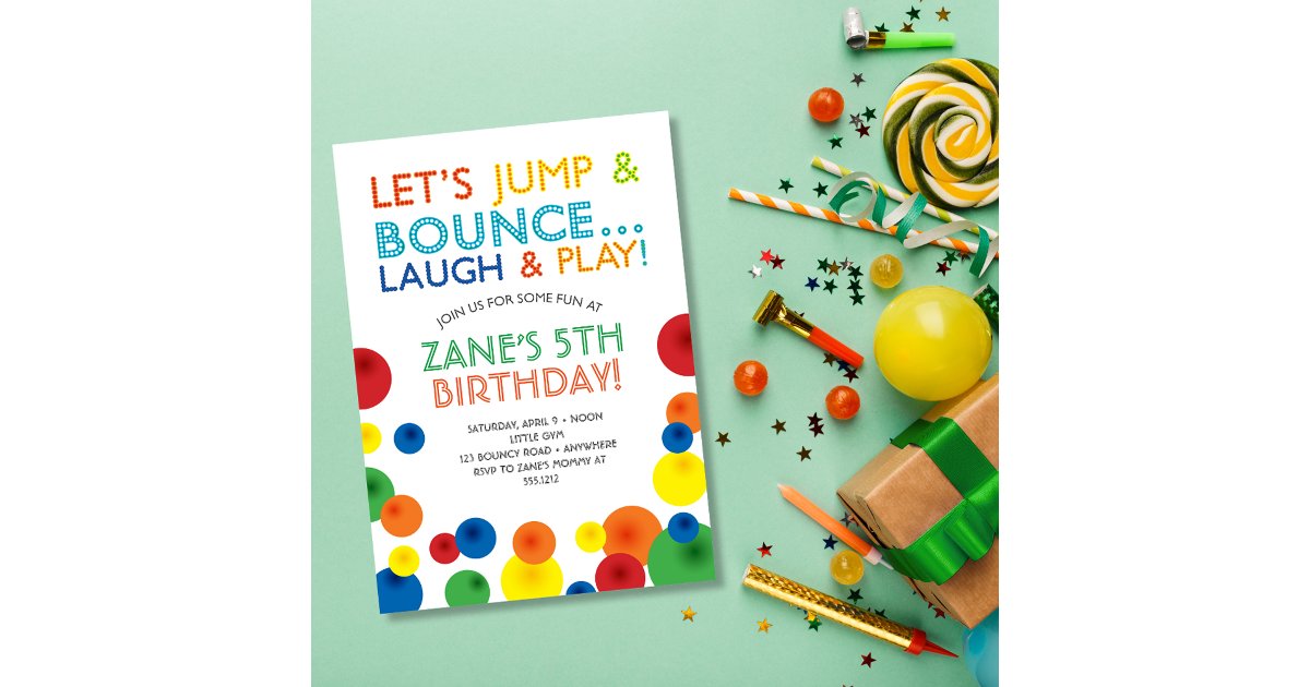 Bouncy Ball Birthday Invitation | Zazzle
