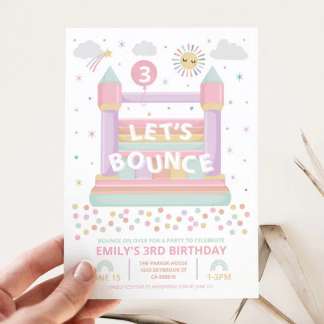 Bouncy Castle Birthday Invitation | Zazzle