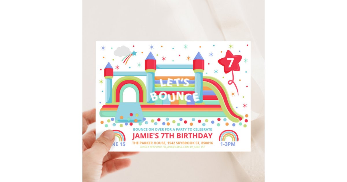 Bouncy Castle Party Invitation | Zazzle