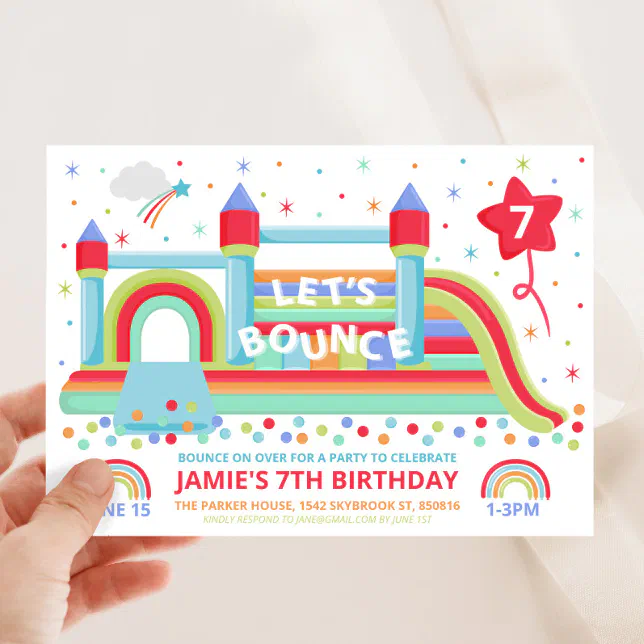 Bouncy Castle Party Invitation | Zazzle
