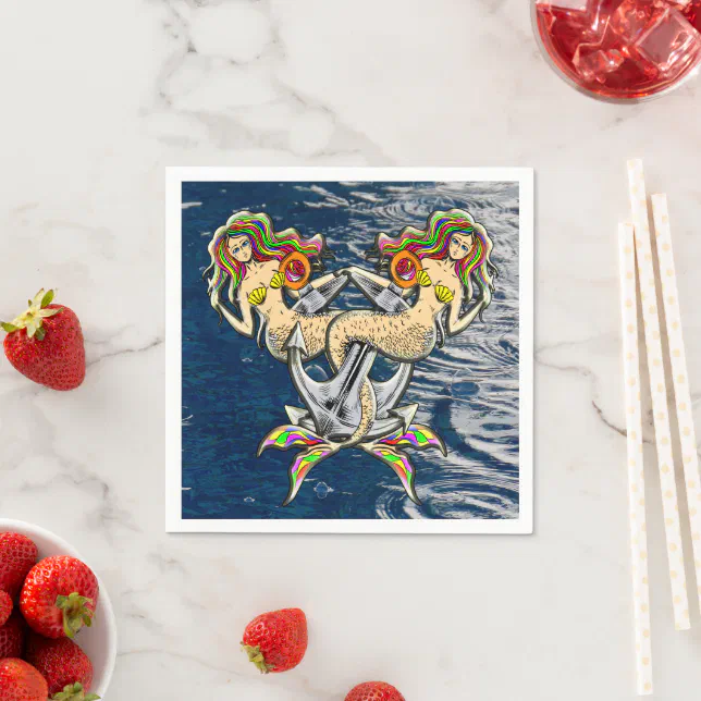 Bound Mermaids - Nautical Design for Ocean Lovers Napkins | Zazzle
