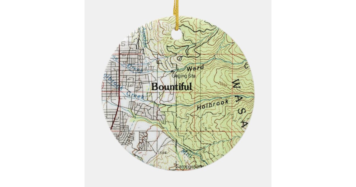 Bountiful Utah Topo Map Ceramic Ornament | Zazzle