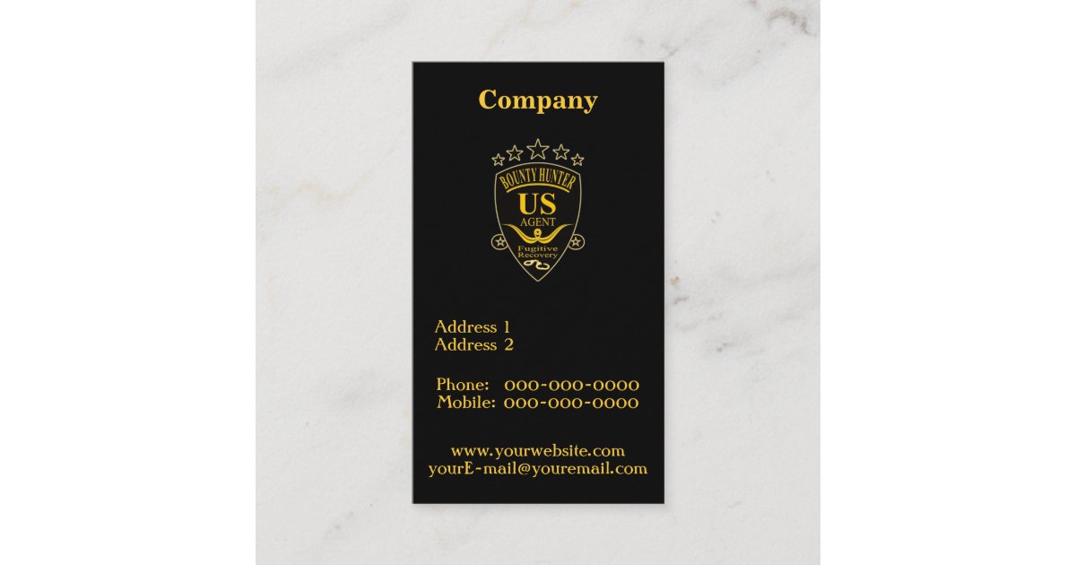 Bounty Hunter Agent Business Card | Zazzle