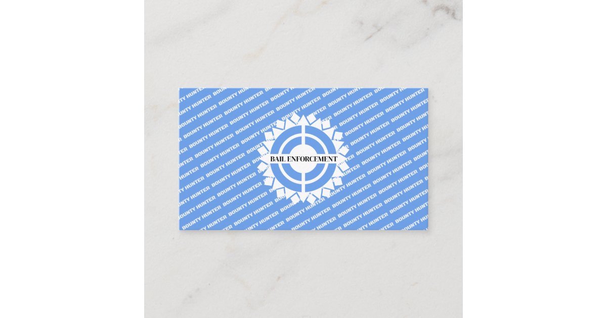 Bounty Hunter Bail Enforcement Recovery Agent Blue Business Card | Zazzle