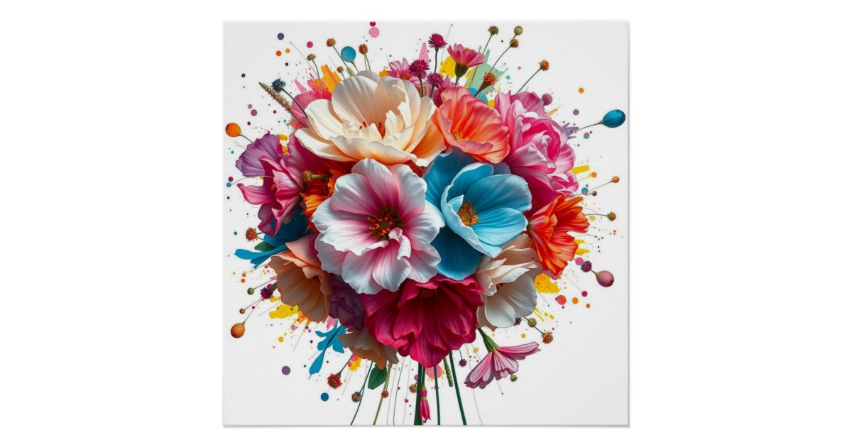 bouquet of flowers poster | Zazzle