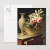 Bouquet of Lilies and Roses in a Basket, 1814 Postcard | Zazzle