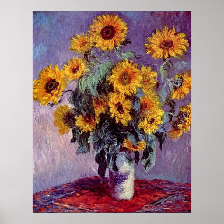 Bouquet of Sunflowers by Claude Monet Poster | Zazzle