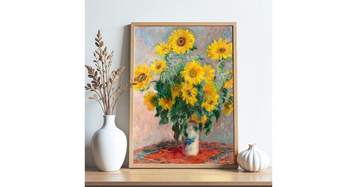 Bouquet of Sunflowers by Claude Monet Poster | Zazzle
