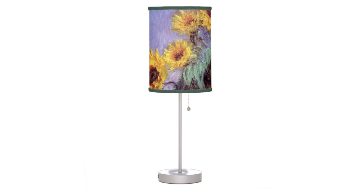 Bouquet of Sunflowers by Claude Monet, Vintage Art Table Lamp | Zazzle