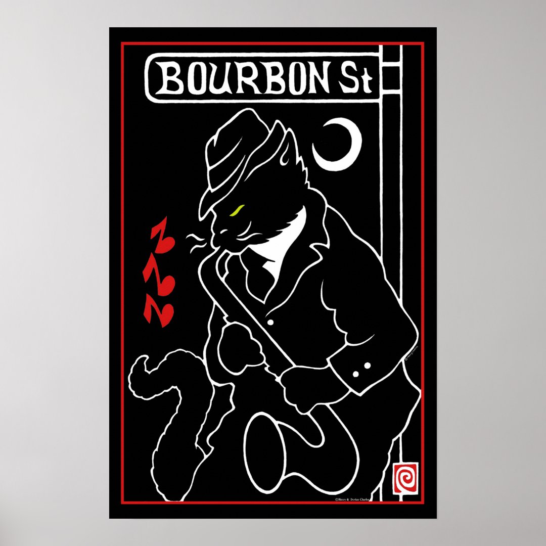 "Bourbon St. Cat" Poster | Zazzle