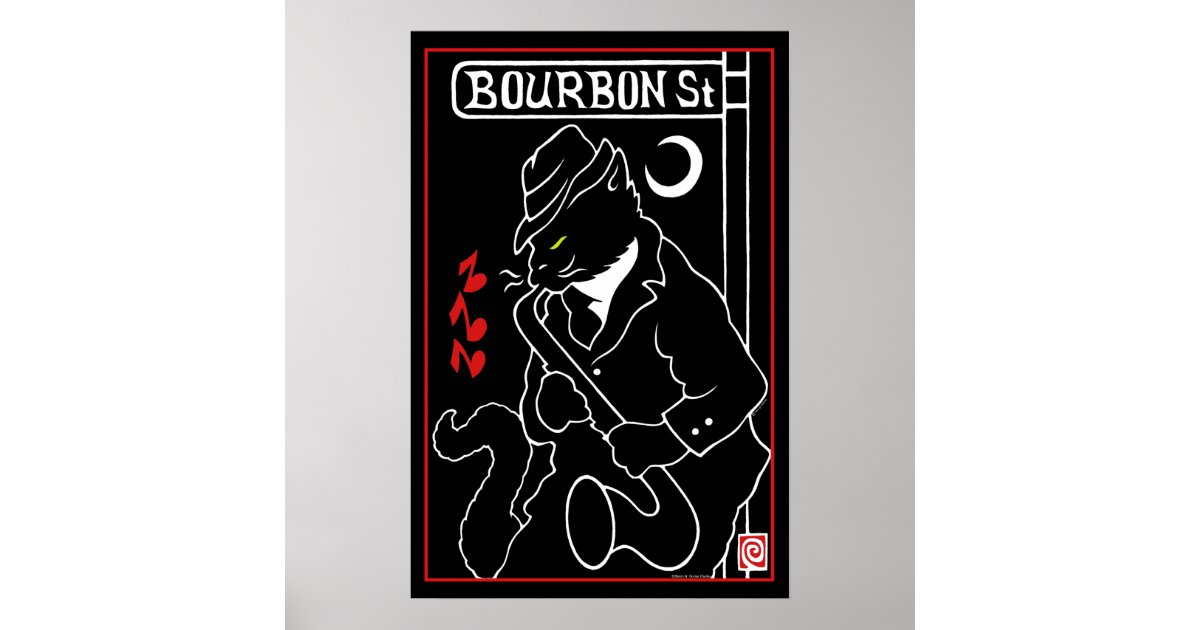 "Bourbon St. Cat" Poster | Zazzle