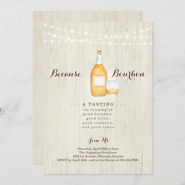 Bourbon Tasting Party Invitation | Zazzle